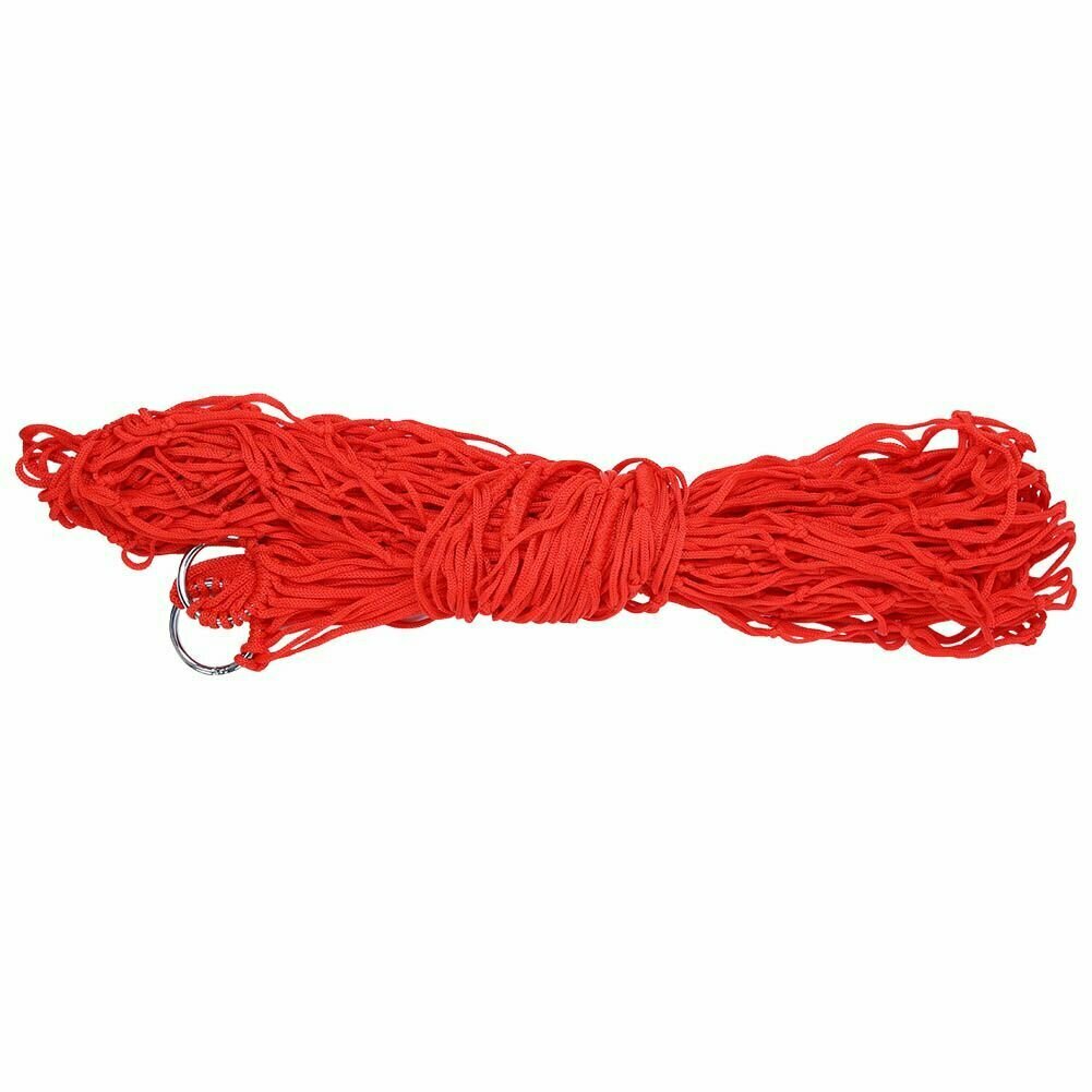 Удобный двойной гамак с подвесной кроватью из нейлоновой сетки для кемпинга на открытом воздухе (красный)