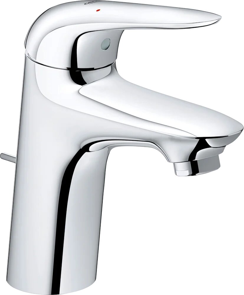 Смеситель для раковины Grohe Eurostyle 23707003 хром, глянцевый, кран для ванной в раковину, из латуни, рычажный, с керамическим картриджем, с донным клапаном