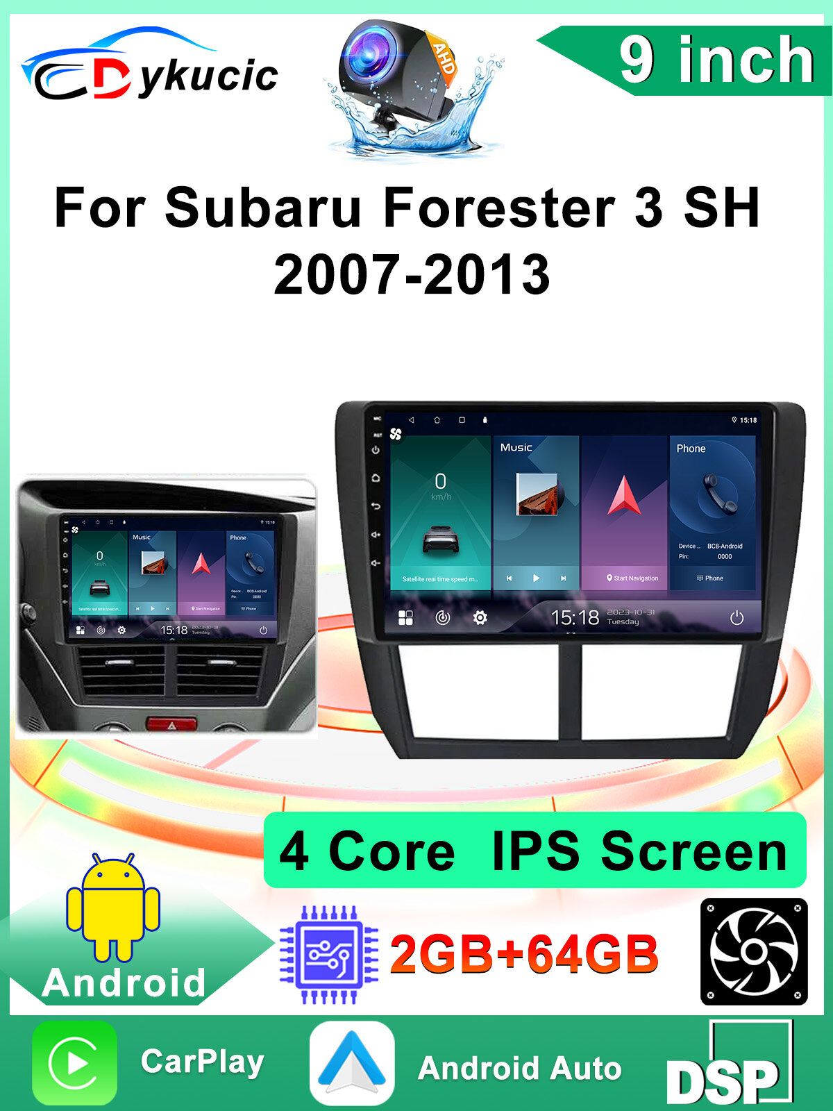 Магнитола для Subaru Forester 3 SH 2007-2013,4 ядерный процессор, Wifi, андроид штатная автомагнитола
