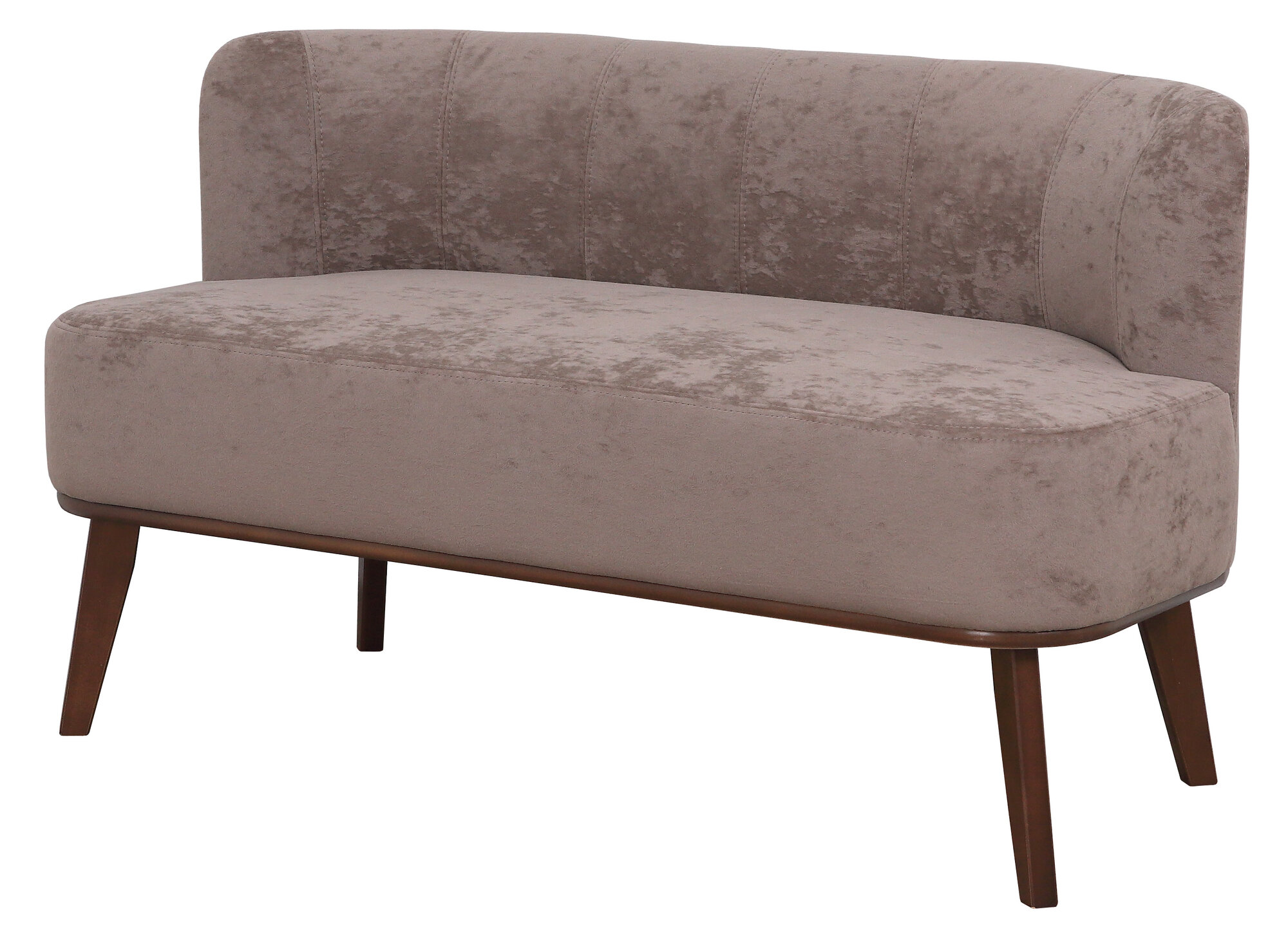 Диван прямой без подлокотников, ткань SENSEY LATTE, цвет Орех лак, 134х76х64 см, Жирон