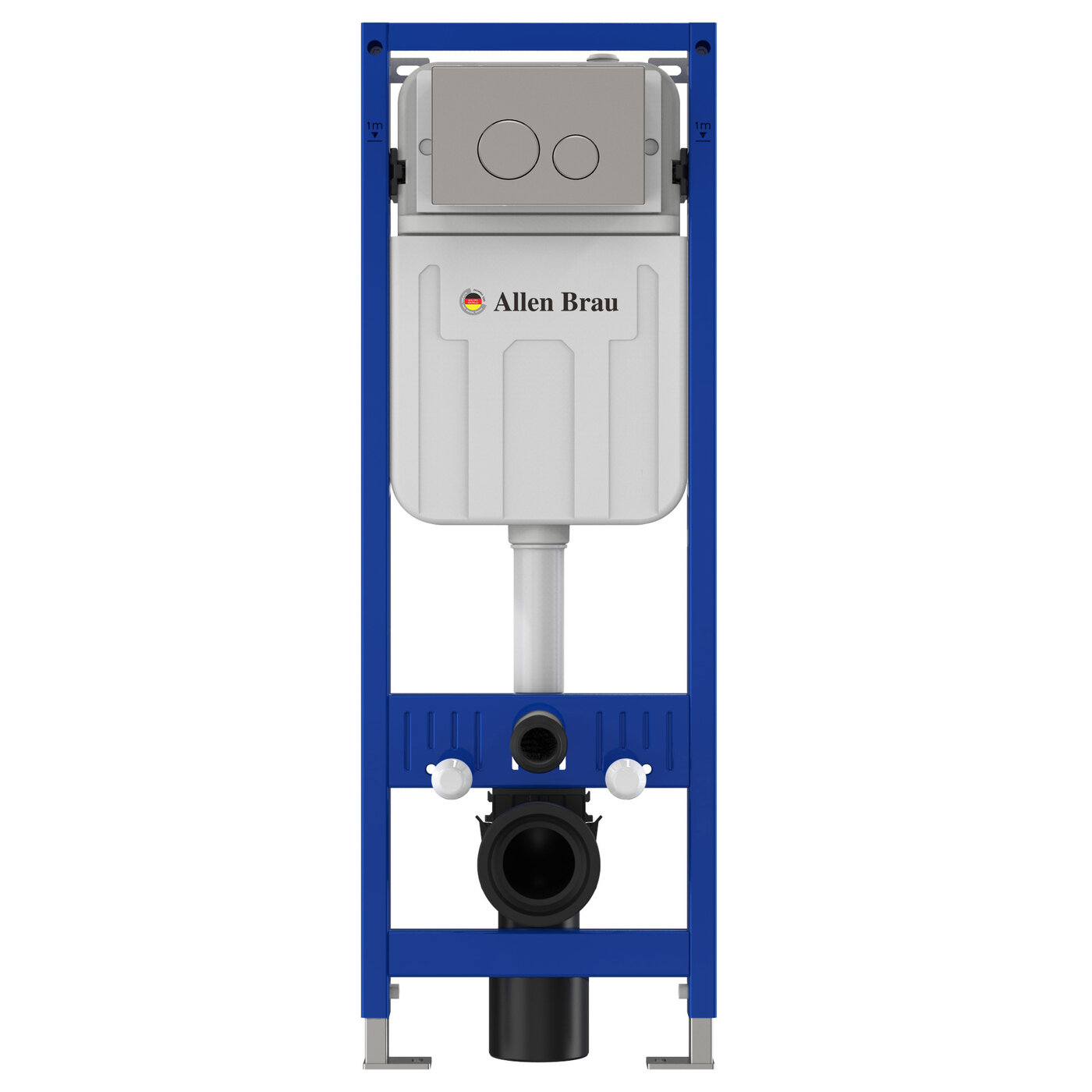 Инсталляция для унитаза Allen Brau Pneumatic Slim 9.11102.20 с кнопкой 9.20A01. BN никель браш
