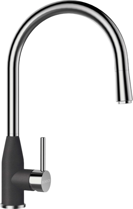 Смеситель для кухни Schock Cristalite Kavus-D выдвижной излив, баварский камень