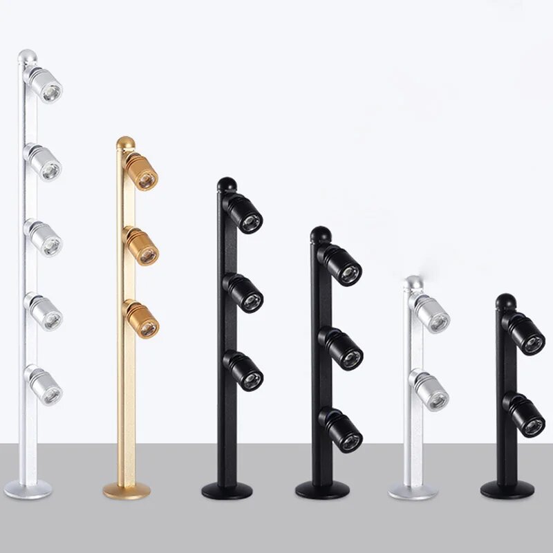 Светодиодные прожекторы FandeYun для витрин 2Вт 3Вт 5Вт Cold white 6000K, 5W 365MM, Black DC12V