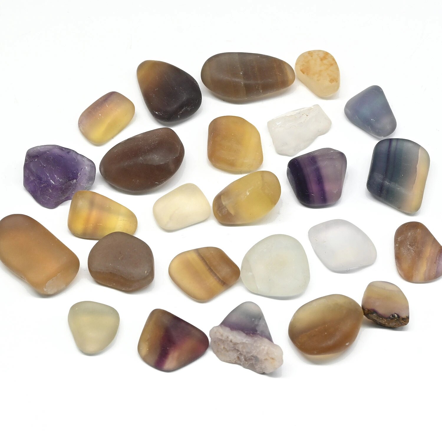 Флюорит галтовка фракция 10-20мм, упаковка 100г .