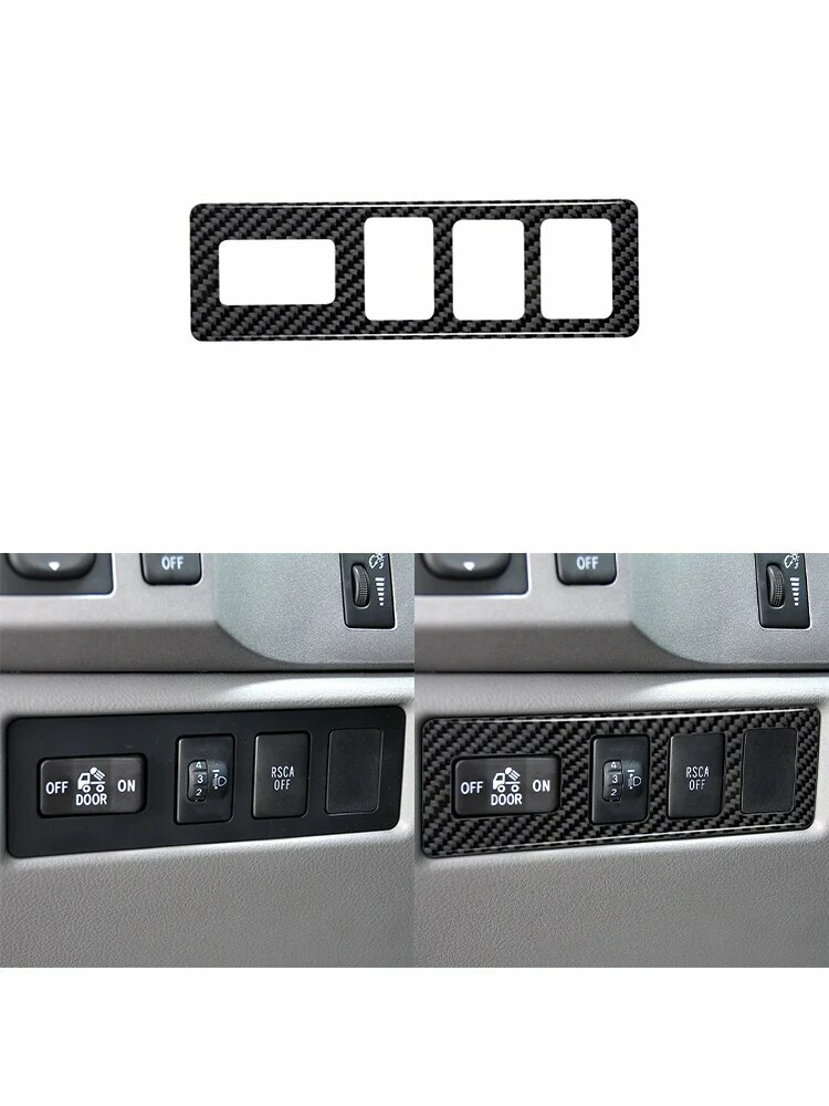 Для Toyota Tundra 2007-2013 салон автомобиля, декоративные аксессуары для Toyota Sequoia 2008-2013, черные наклейки из углеродного волокна, Steering left A