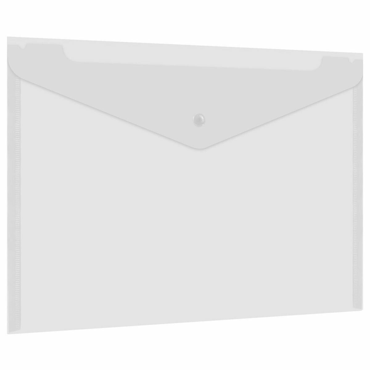 Папка-конверт на кнопке Brauberg Universal (А4, до 100 листов) прозрачная (273070)