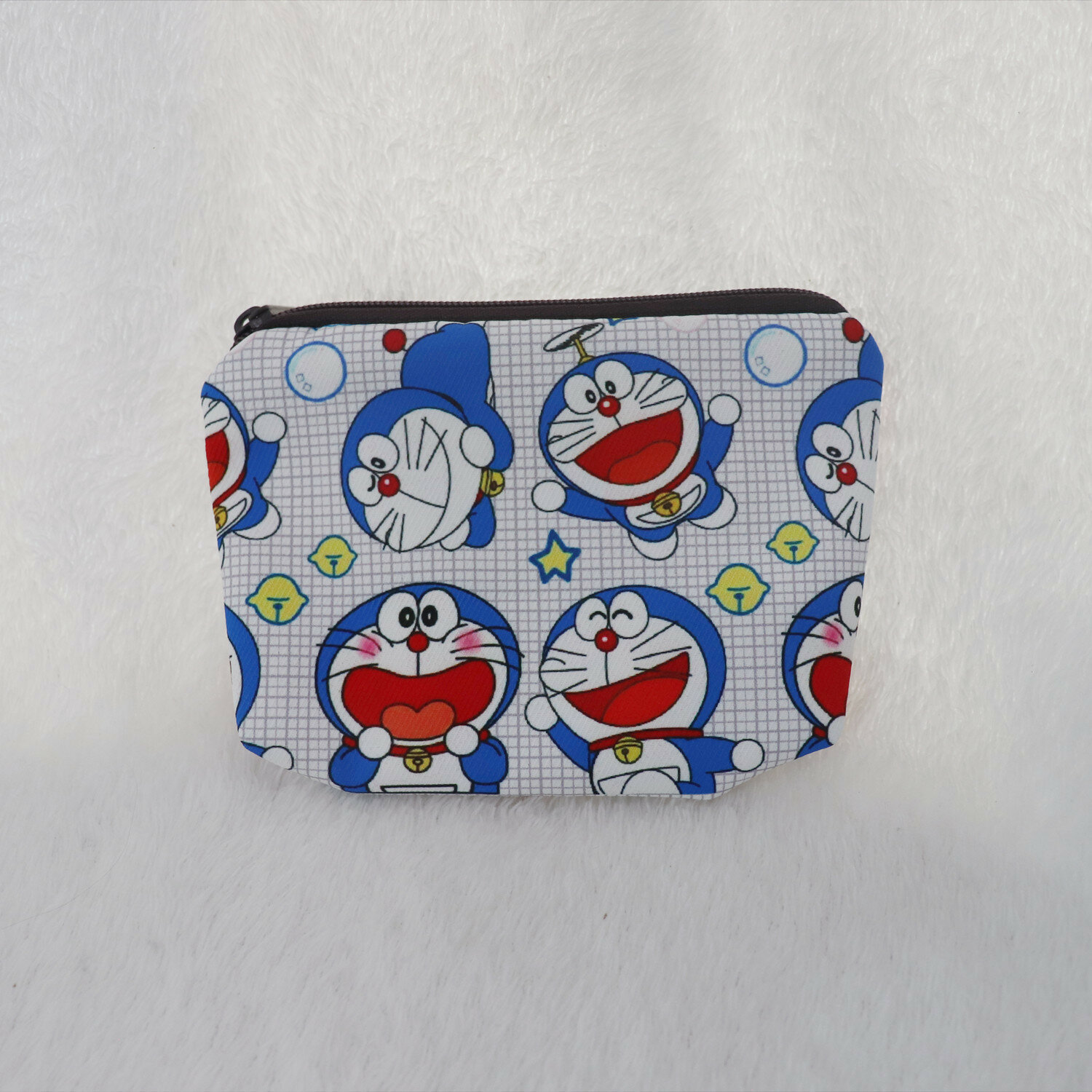 Miniso Кошелек для монет Дораэмон, караоке-цепочка, мягкий, компактный, портативный, милый мультяшный принт, креативный женский кошелек для монет.