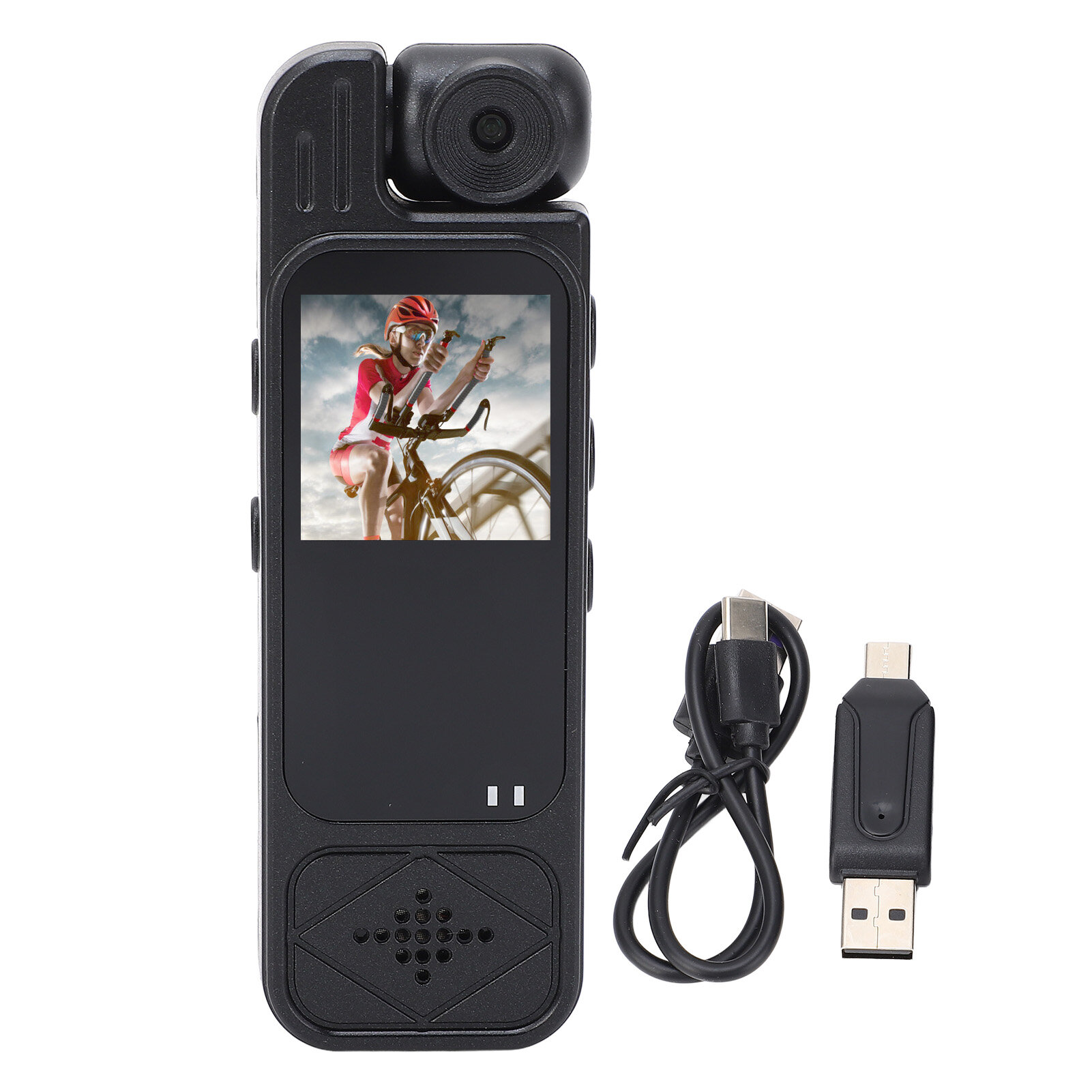 1080p кузова изношенная камера 1,3 дюйма цветового экрана HD Носимый видео Recorder с док -станцией для карты памяти с вращающейся объективом 180 °