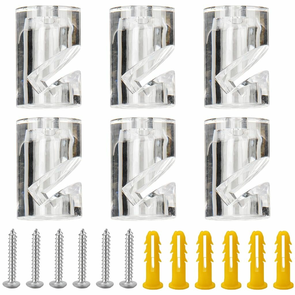 Зажимы для проводов светильников, совместимые с разными размерами, термостойкие, конструкция из ABS и металла, прозрачный