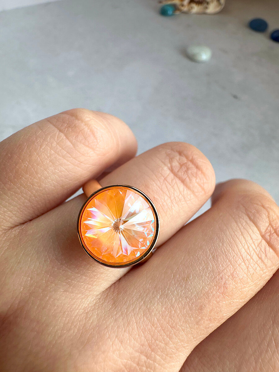 Кольцо, кристаллы Swarovski