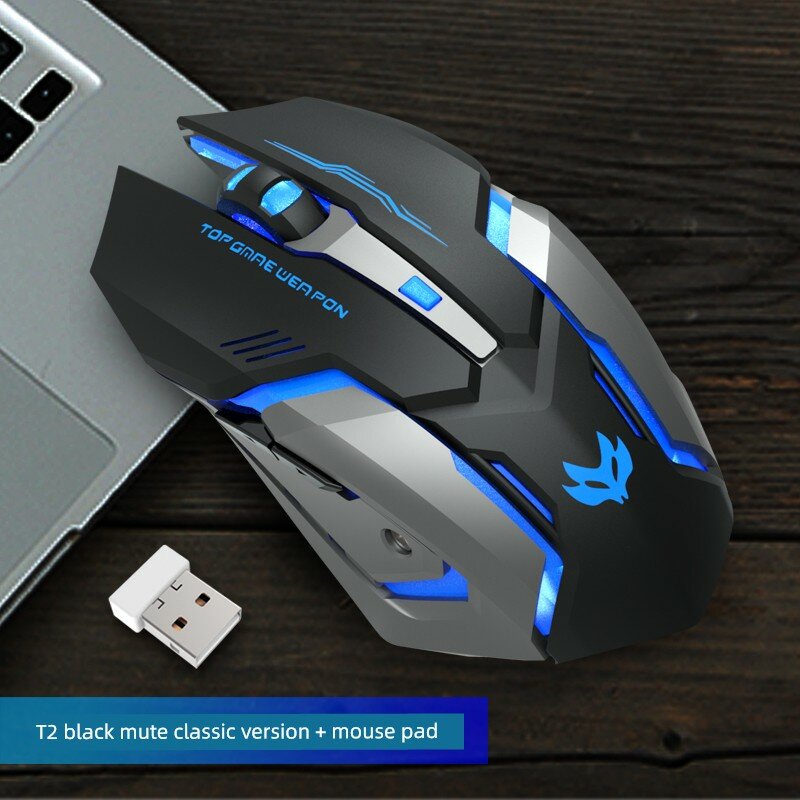 Беспроводная тихая мышь для игрового ноутбука Lenovo Legion R9000p/Y9000p/R7000p, черная, перезаряжаемая