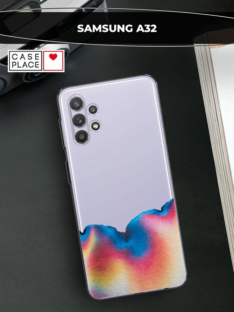 Чехол на Samsung Galaxy A32 / Самсунг Галакси А32 с принтом Акварельное сочетание, прозрачный
