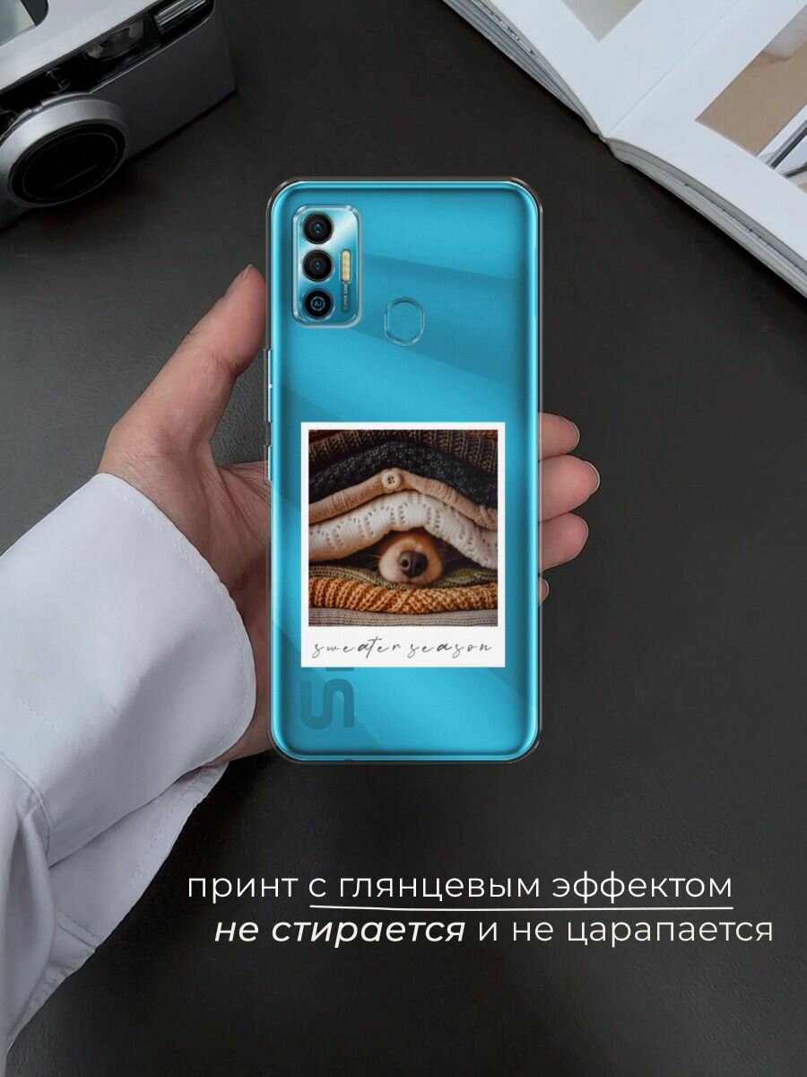 Чехол на Tecno Spark 7 / Техно Спарк 7 с принтом Сезон свитера — фото 1