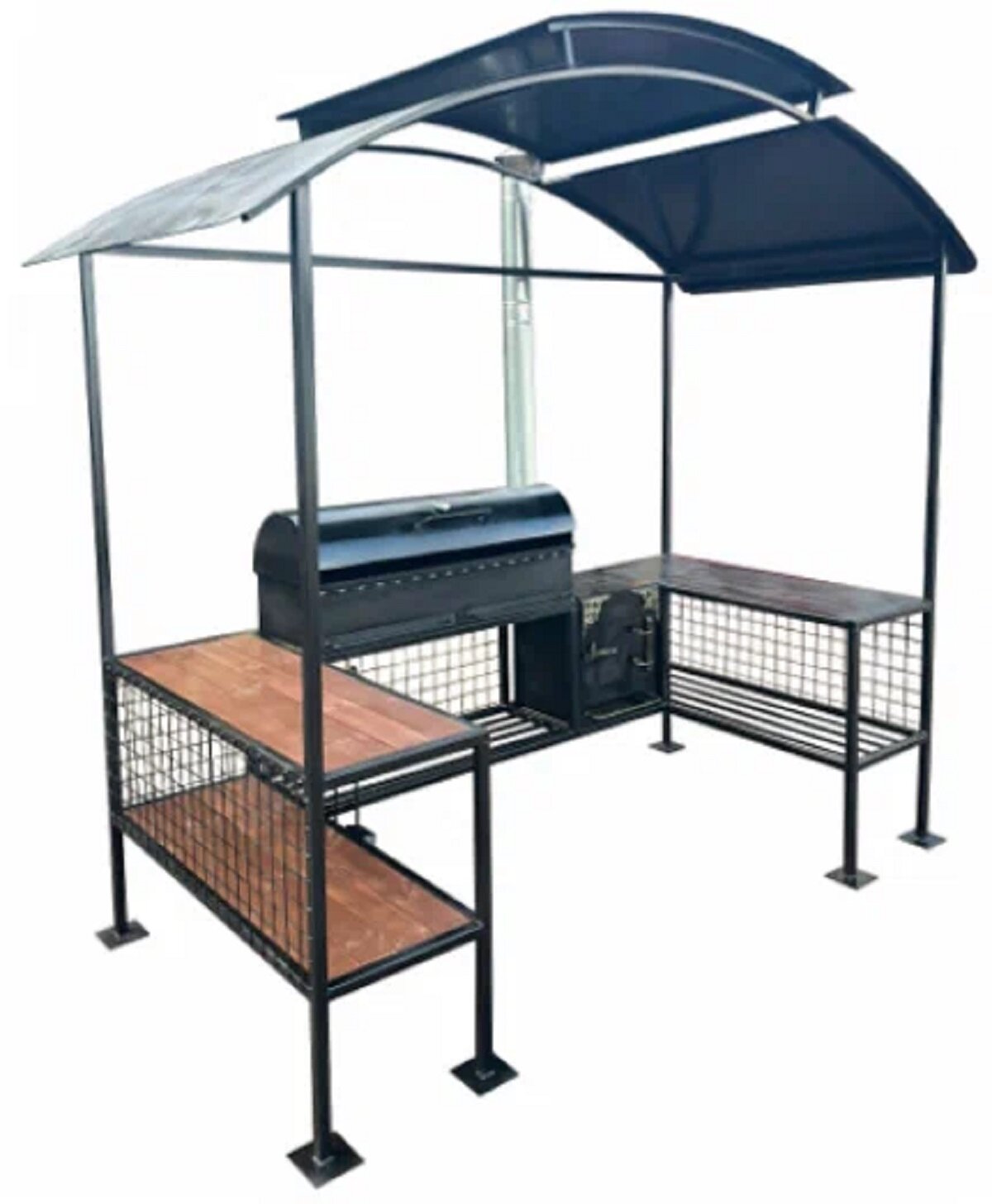 Мангальная беседка "Спарта" с усиленным каркасом, жаровней и печью