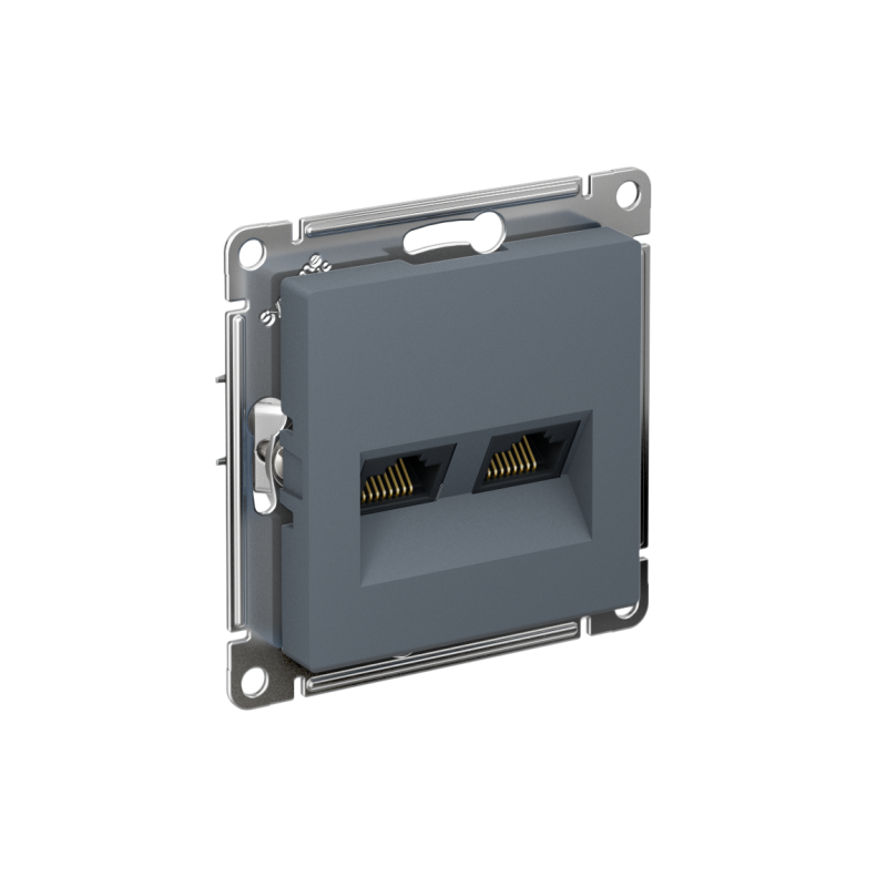 Розетка компьютерная 2-м AtlasDesign RJ45 + RJ45 кат.6A механизм грифель SE, SCHNEIDER ELECTRIC ATN000788 (1 шт.)