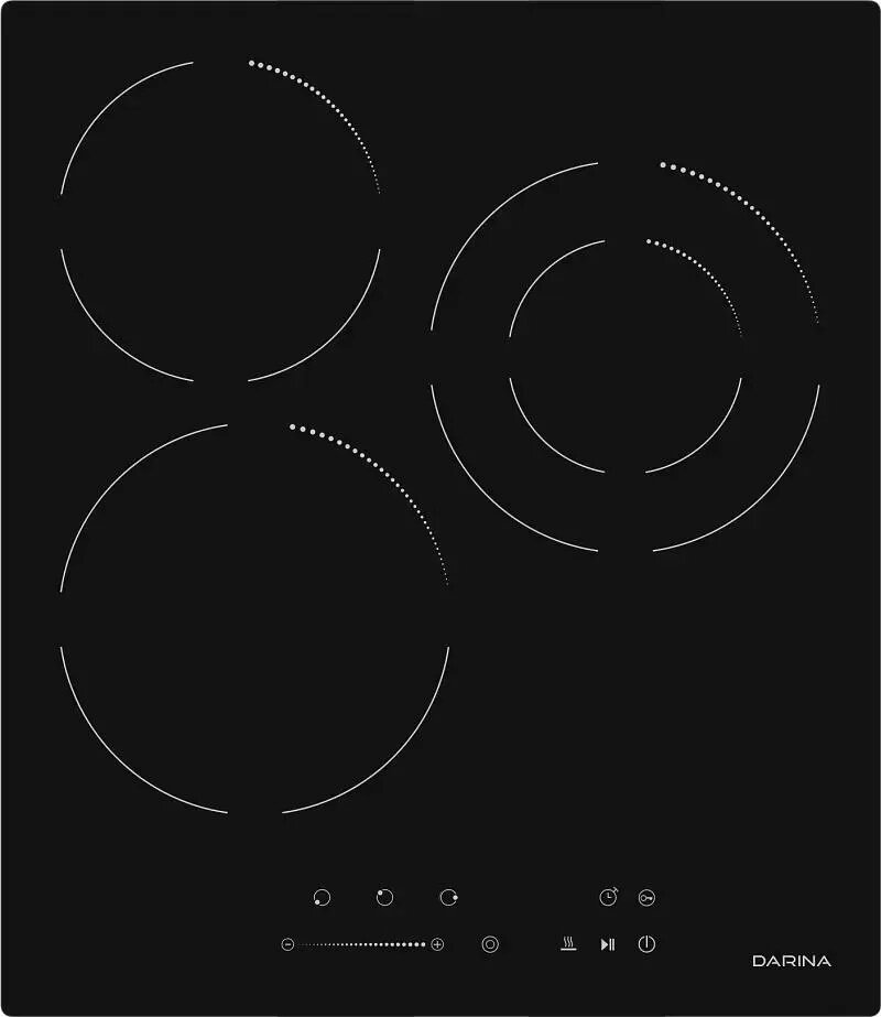 Варочная панель Darina 6P E 3324B, электрическая, встраиваемая, 4 конфорки