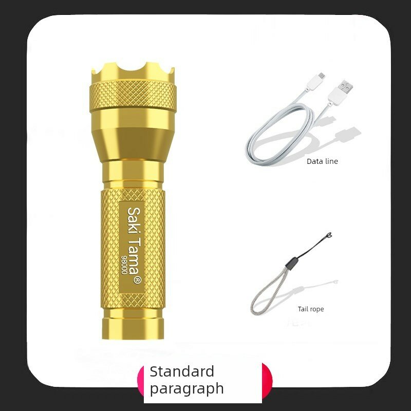 5000LM масштабируемый светодиодный фонарик XM-L T6 Золотой 38000, сильный свет, перезаряжаемый полностью алюминиевый