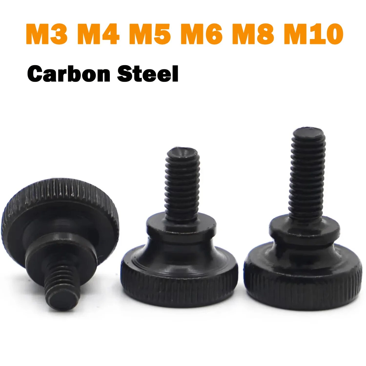 Ручной винт с высокой головкой из углеродистой стали M3 M4 M5 M6 M8 M10 M3-20Pcs, 8mm