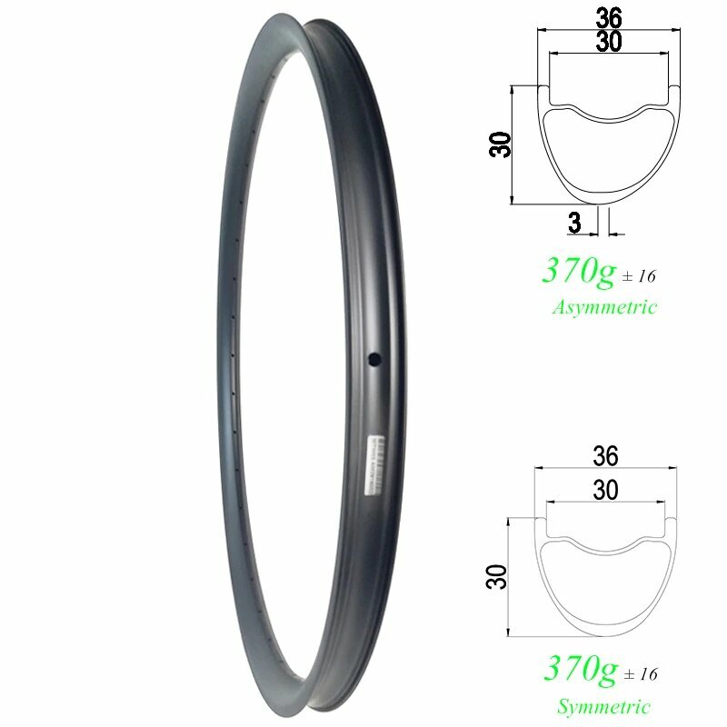 Speedsafe 370g SL 650B MTB XC карбоновые колеса 36 мм Symmetric, Tubeless (Tapeless), 28H UD matte