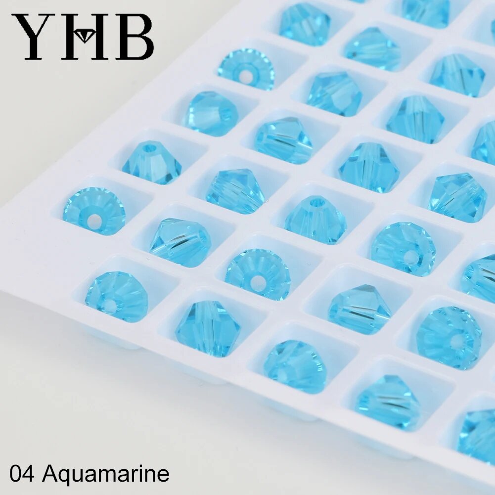 Стеклянные бикони бусины YHB 40 цветов