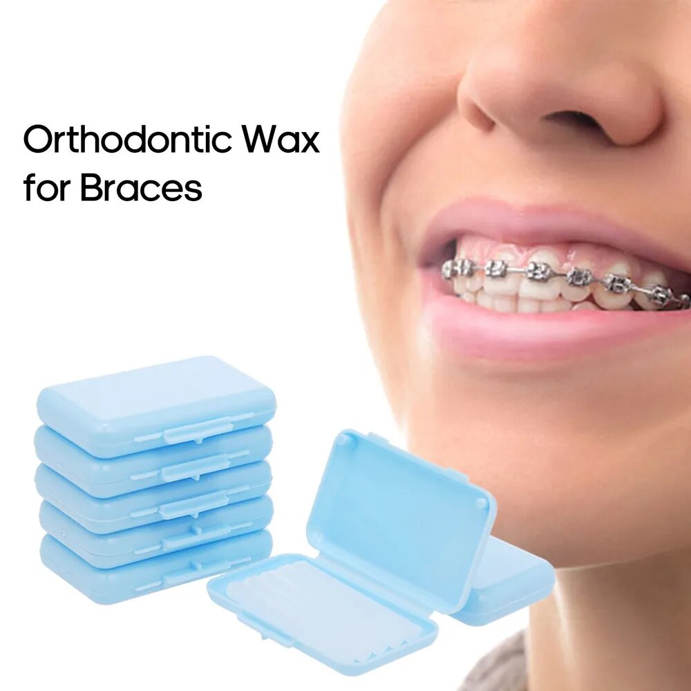 Зубной воск для снятия боли у тех, кто носит ортодонтические брекеты, 1 коробка из 5 полосок стоматологического воска для ухода за полостью рта