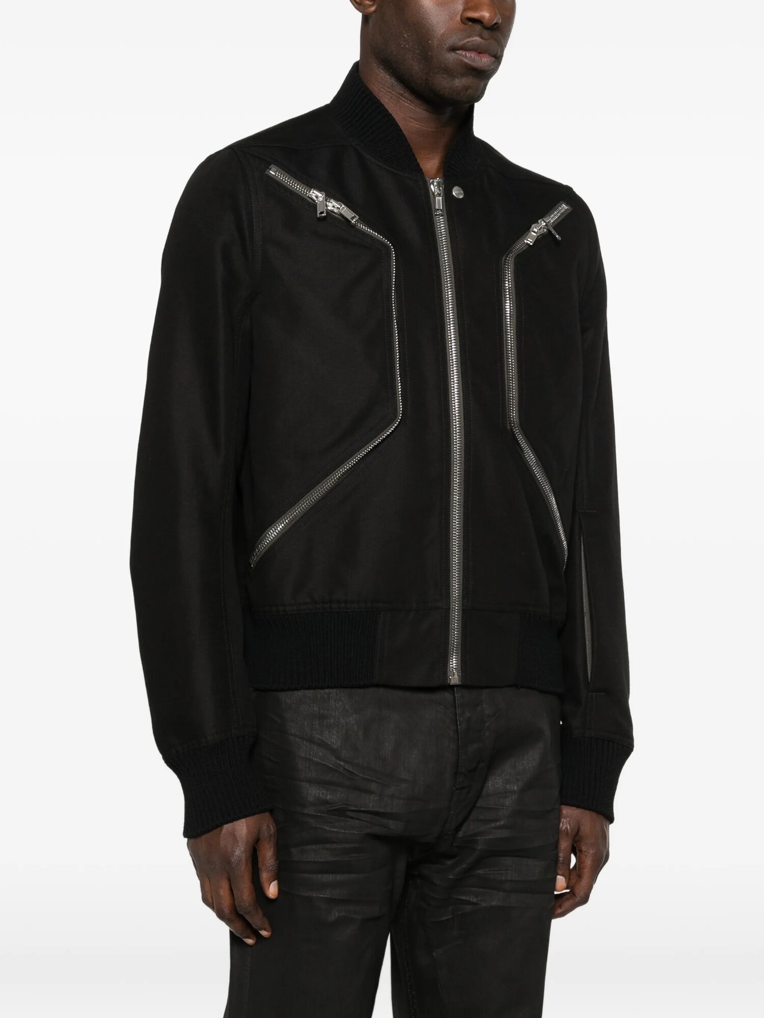 Куртка Rick Owens Zip-fastening bomber jacket, размер 52, black/black — фото 1