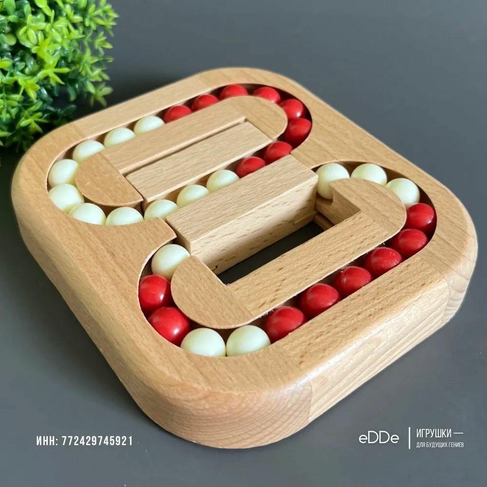 Деревянная развивающая головоломка для детей и взрослых Лабиринт Шариков / Детский кубик Рубика