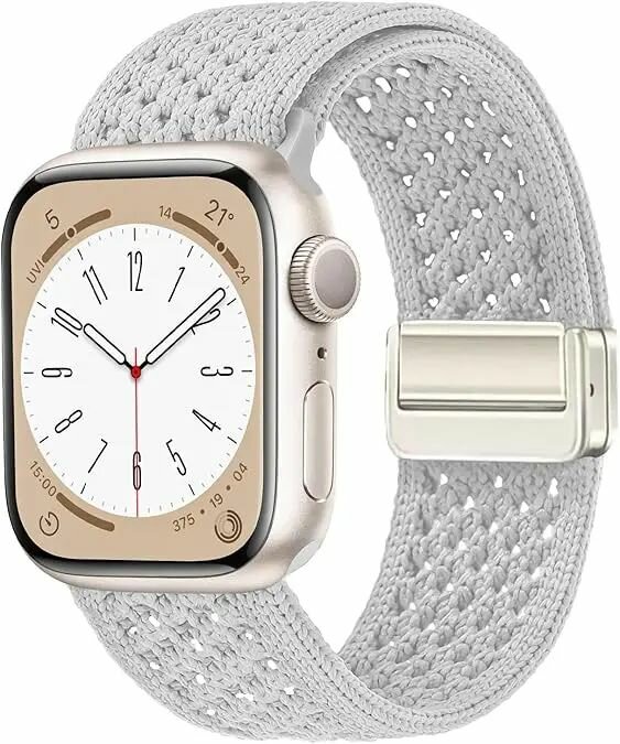 Тканевый ремешок для apple watch 1 2 3 4 5 6 7 8 9 10 SE/Ultra, Нейлоновый браслет для Apple Watch размера 46 44 45 49 42mm(1 2 3 серий), Магнитная пряжка для смарт-часов размер 42-49 мм с магнитным замком