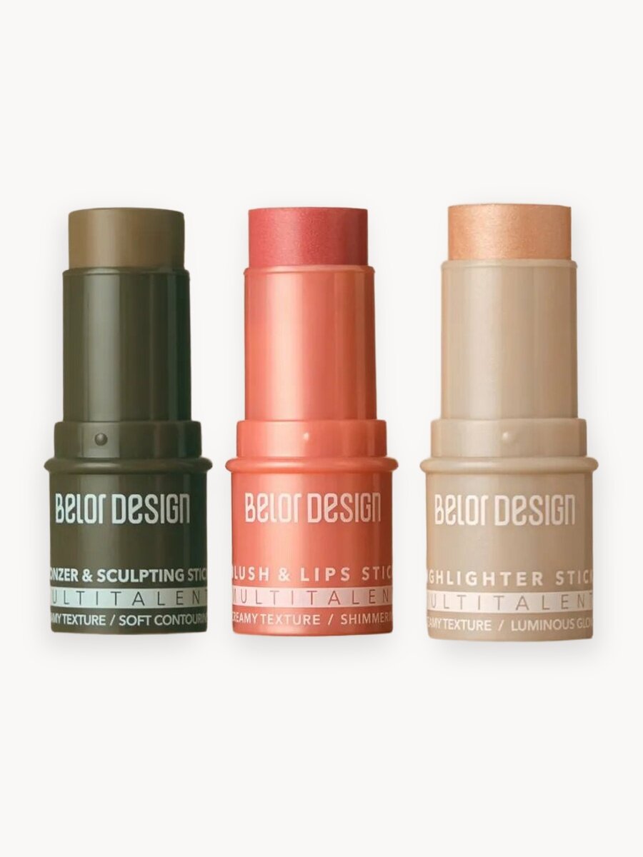 Cкульптор для лица румяна хайлайтер контуринг набор №2 MULTITALENT Belor Design