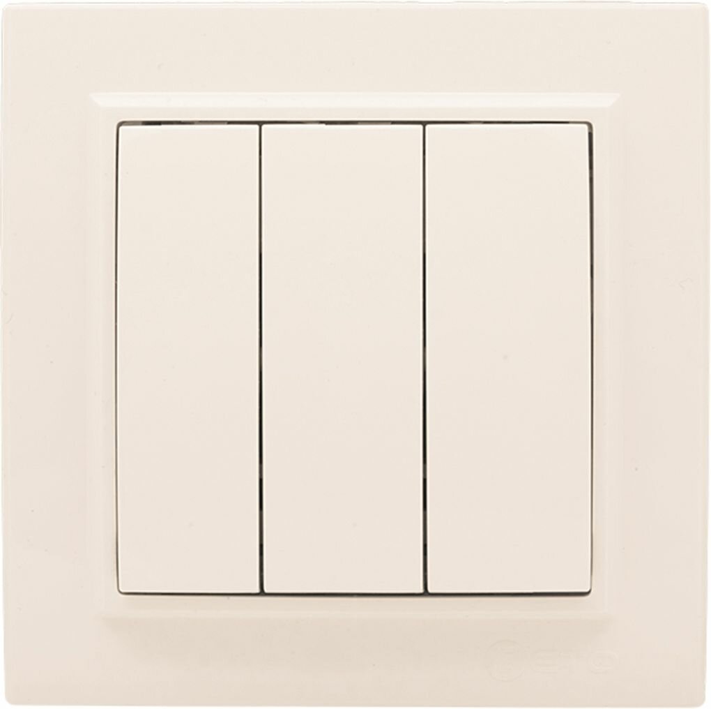 Выключатель 3-кл. СП 10А бежевый Минск EKF