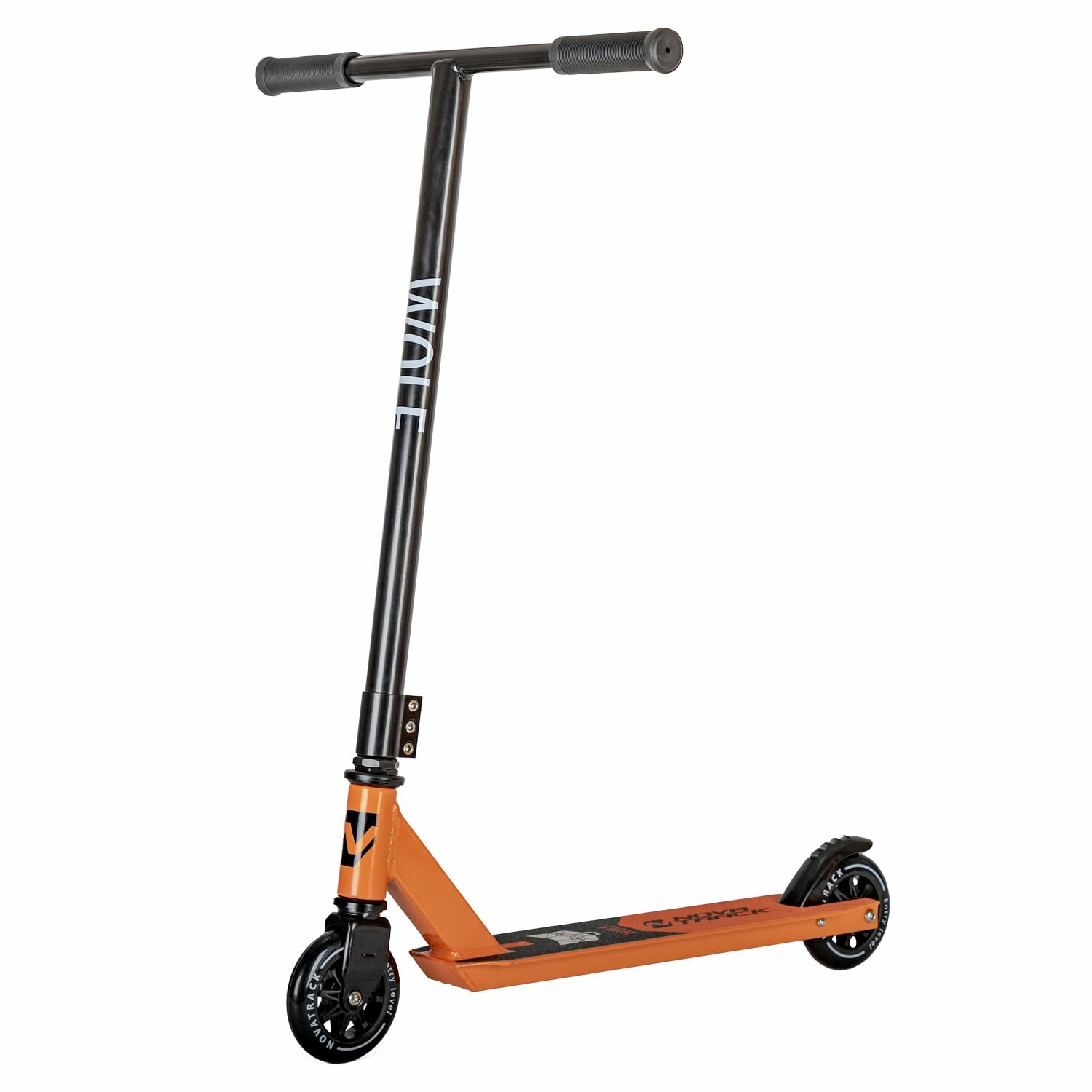 Самокат трюковой детский NOVATRACK Wolf*20 2019 (черный/оранжевый)