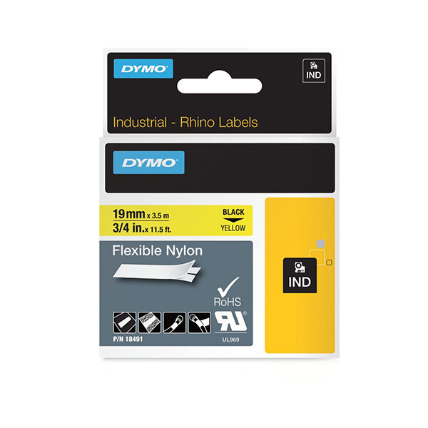 Нейлоновая лента Dymo Rhino [18491/S0718090] (черный на желтом, 19 мм, длина 3.5 м)