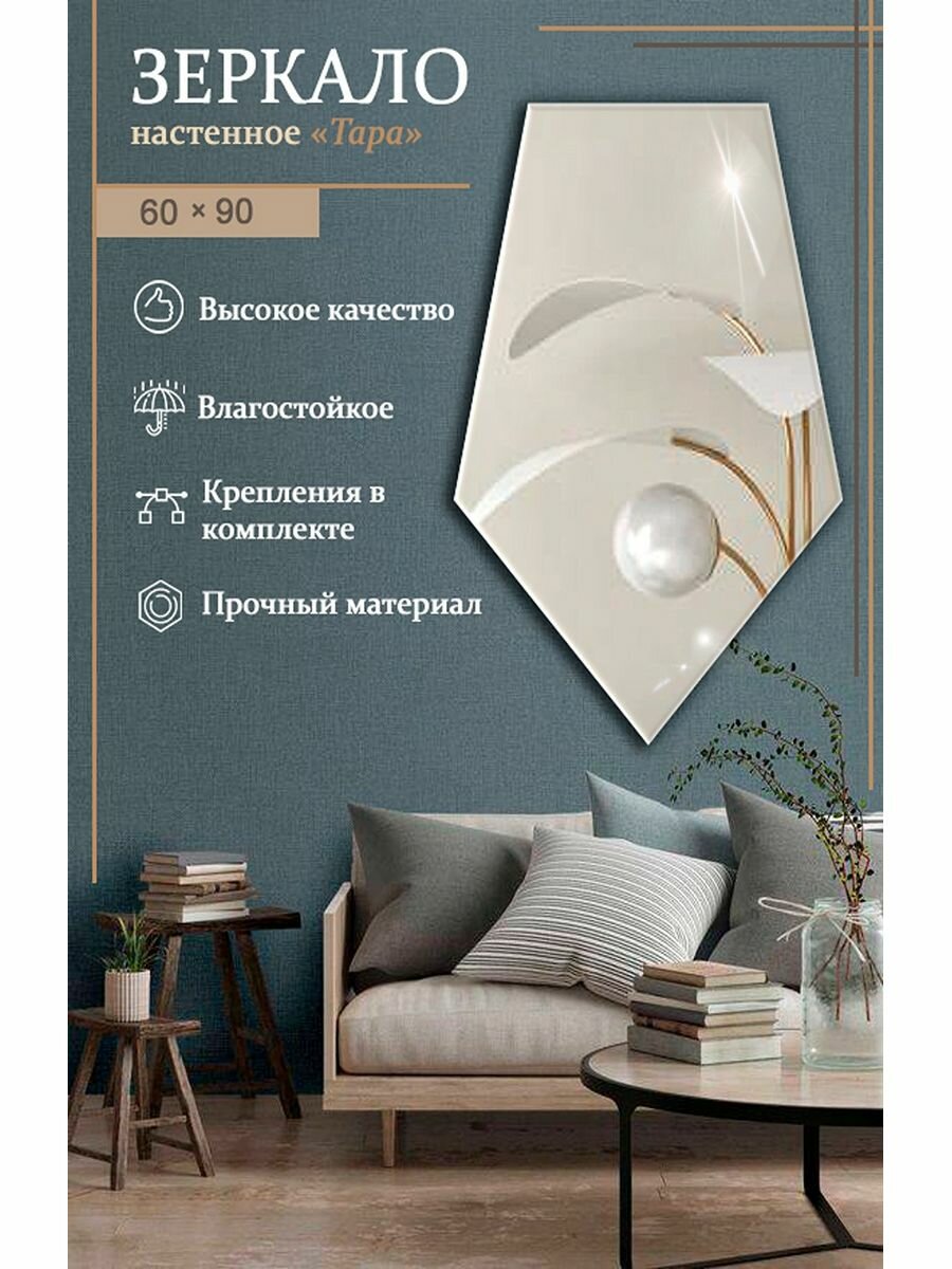 Дизайнерское настенное зеркало 60 х 90 см