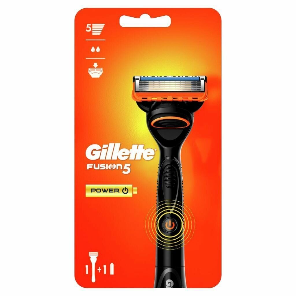 GILLETTE FUSION Power Бритва с 1 сменной кассетой (с элементом питания) Red