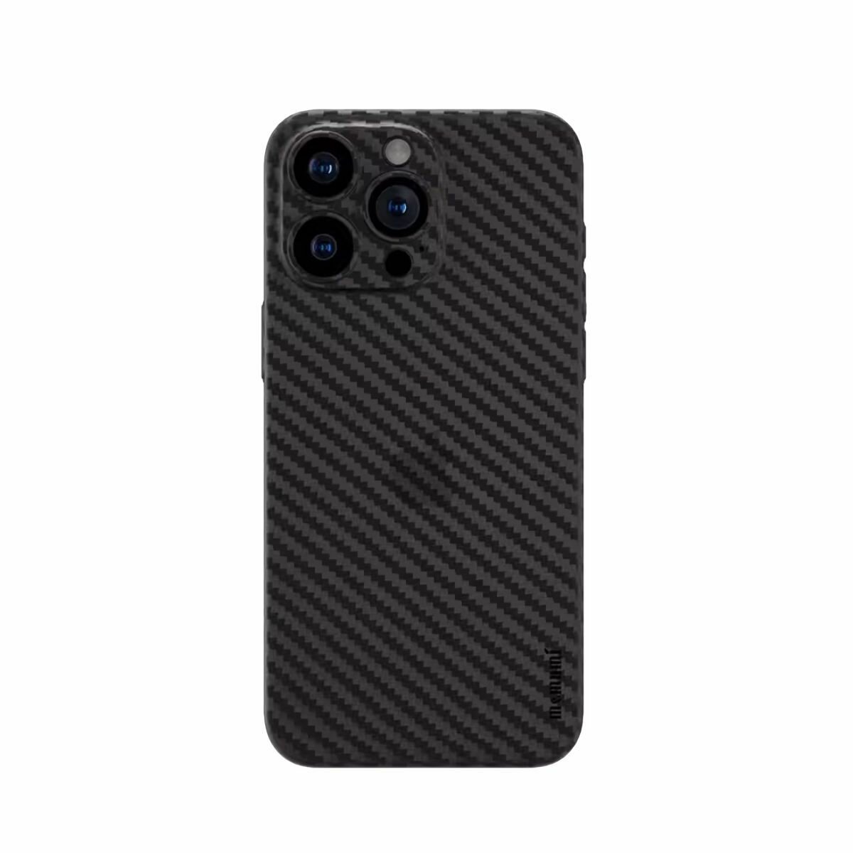 Накладка для iPhone 15 Pro Max (6.7") Memumi Slim Carbon пластиковая серая 0.3mm