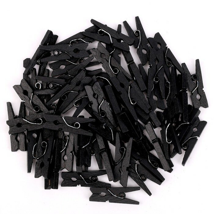 Набор декоративных прищепок Школа талантов 50 шт, чёрные - 2,5 см