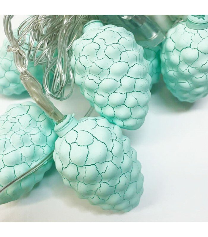 Новогодняя гирлянда Шишки, 3 метра, Цвет свечения: Зеленый, IP44. 220В.