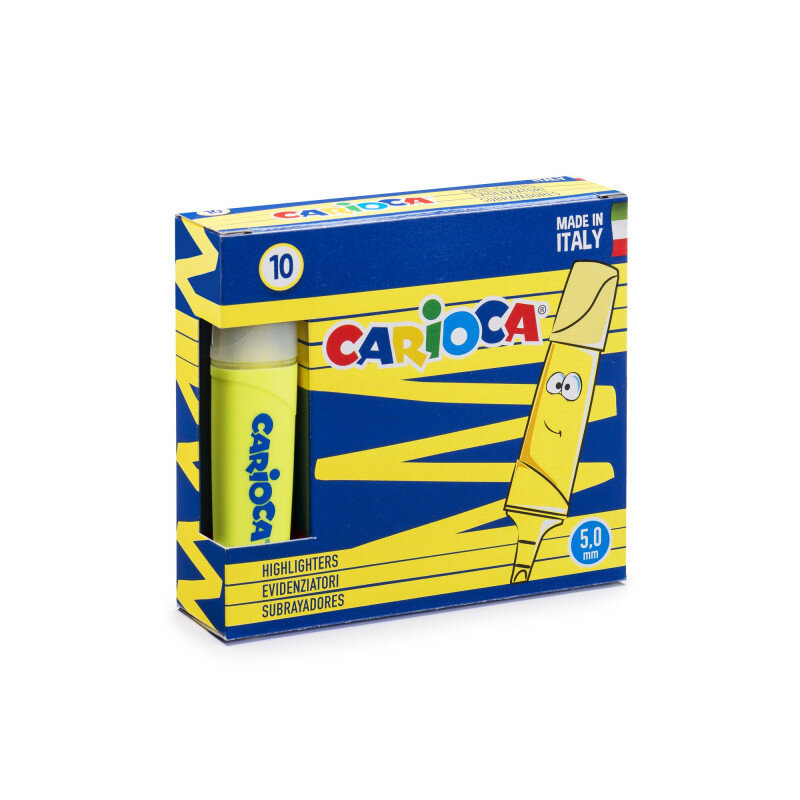 Текстовыделитель 10 шт. "Carioca" "Memolight" 5 мм перо круглое 42875/34 желтый