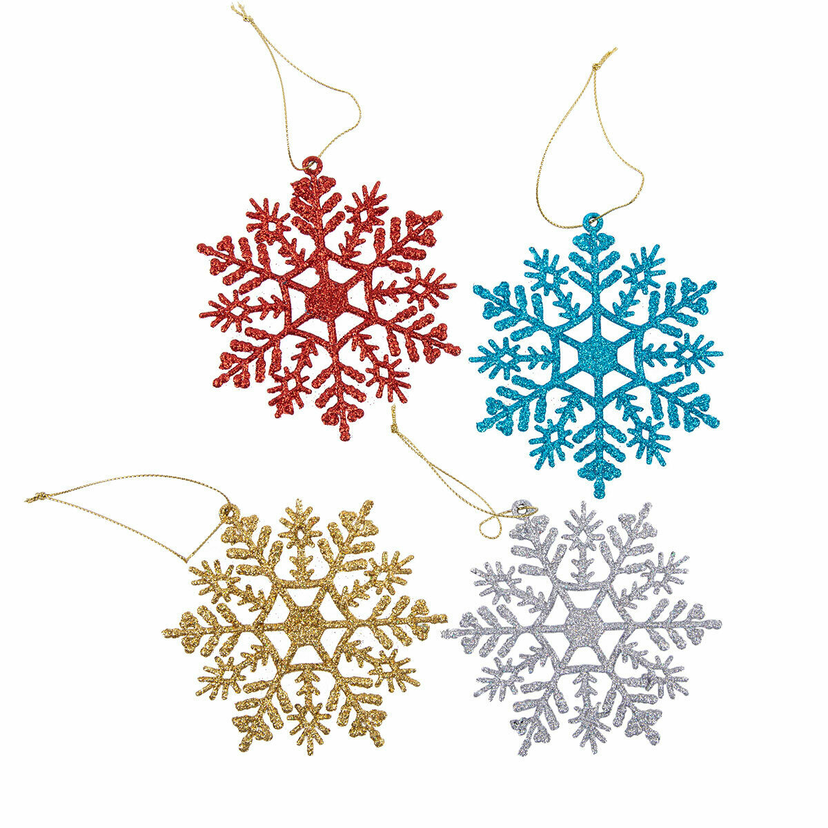SNOWEEKON SNW-D097-ZT97 Набор елочных игрушек 12×14×1 см, 4 шт №01 снежинки (микс) 10 см
