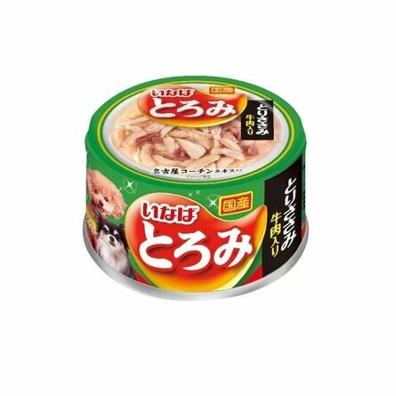 INABA тороми ж/б 80г в бульоне куриное филе с говядиной, д/собак