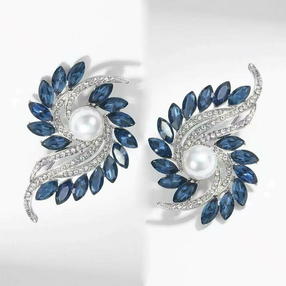 Брошь, фианит, стразы