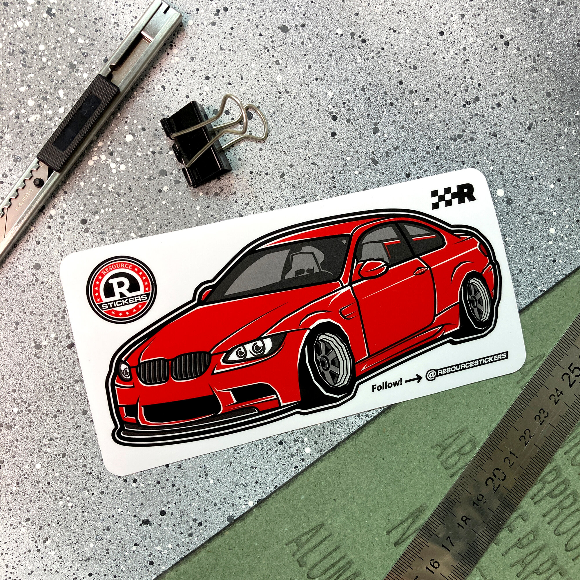 Виниловая наклейка машинка BMW