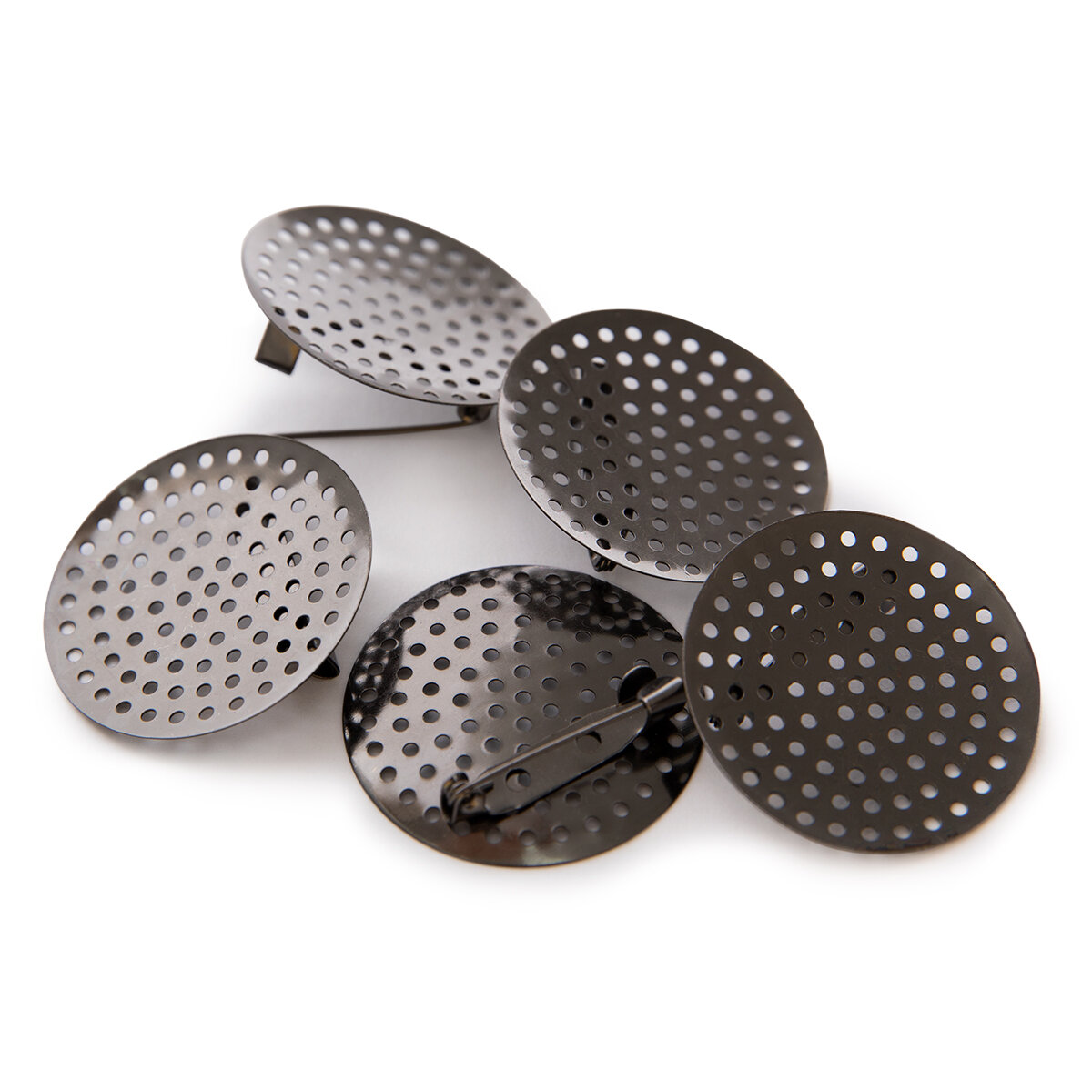 Заготовки для броши "Zlatka" DC-321/5 3 см 5 шт №03 под черный никель