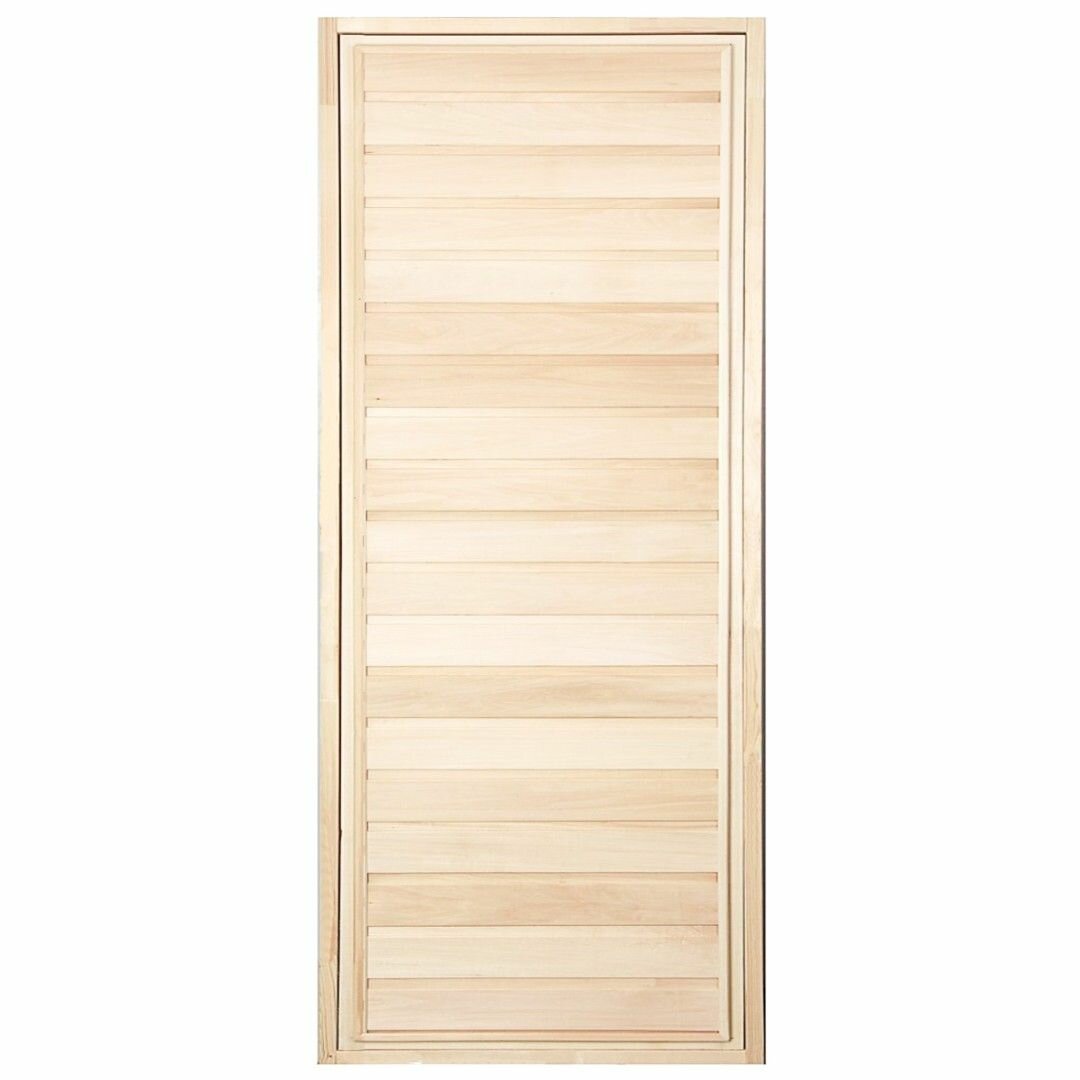 Дверь деревянная для бани и сауны глухая, горизонтальная 1,9х0,7 м