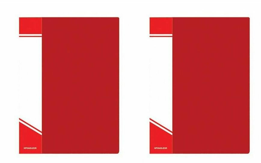 InФормат Папка с файлами А5 20 файлов, пластик 550 мкм, красная, 2 шт