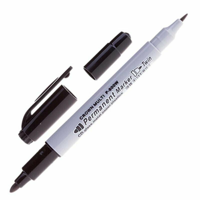 Crown Маркер перманентный Multi Marker Twin, двусторонний, черный