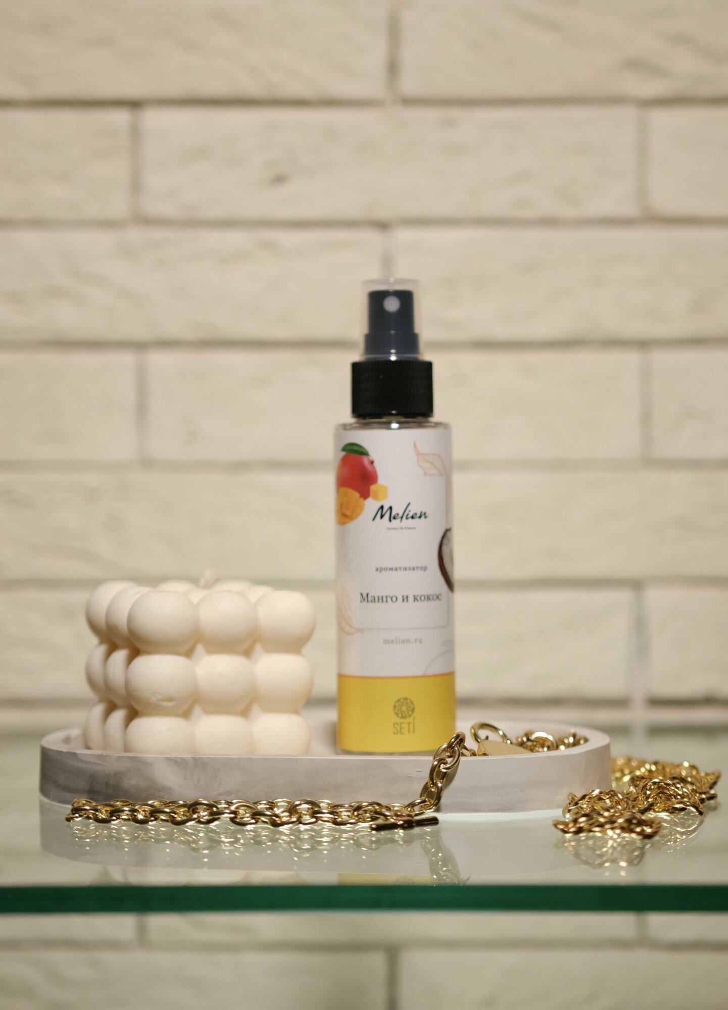 Ароматизатор спрей для дома и авто Melien " Манго и Кокос " 100мл.