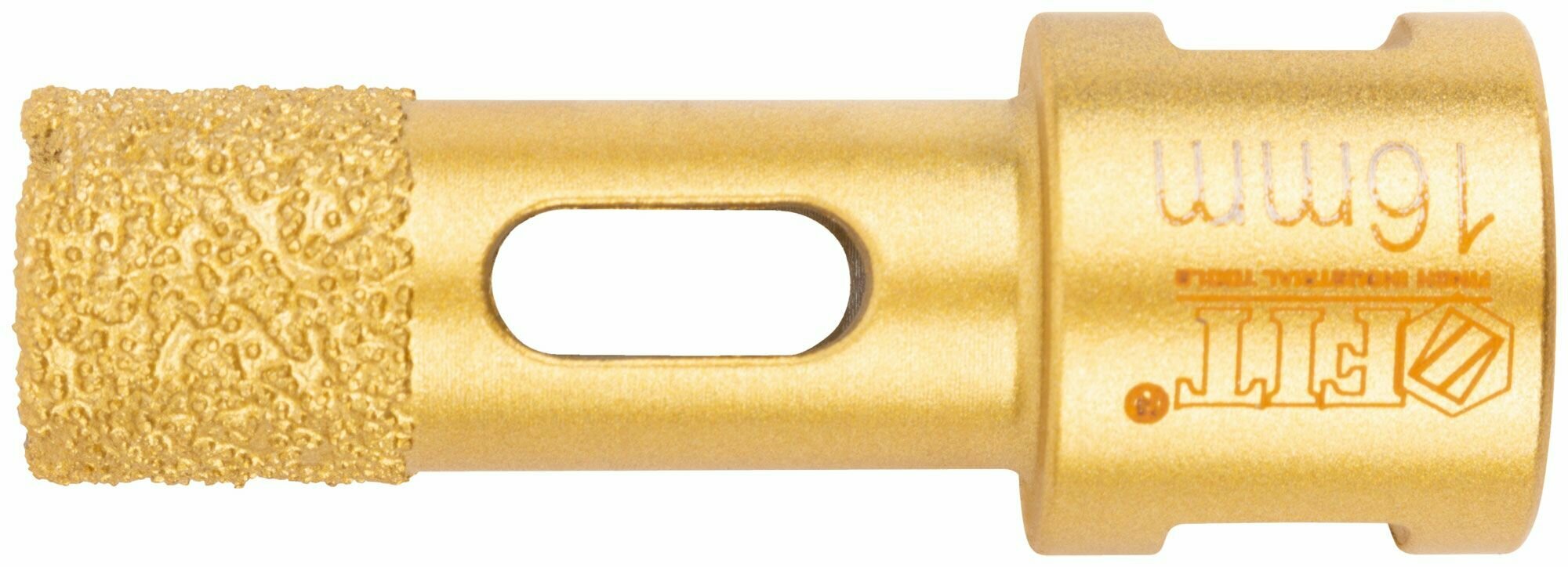 Коронка кольцевая для УШМ, М14, по керамограниту, камню и кафелю алмазная, вакуумное спекание 16х60 мм