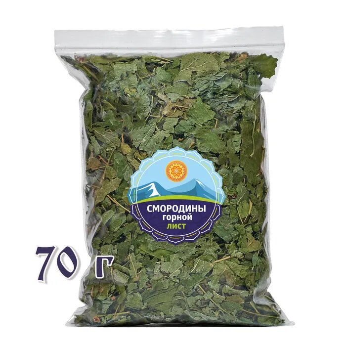 Горная смородина лист чайный сушеный, 70 г.