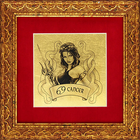 Картина золотом подарок для женщины Знак Зодиака Рак